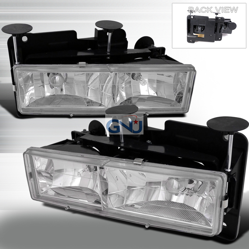 Chevrolet Full Size Pickup 1988-1998 Chrome Euro Headlights by Spec-D ...